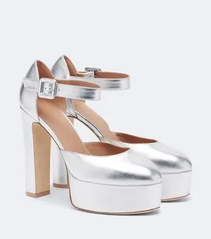 MALONE SOULIERS Leila Metallic Leather Platform Sandals