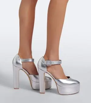 MALONE SOULIERS Leila Metallic Leather Platform Sandals