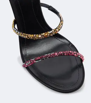 Rene Caovilla X Swarowski Cleo Embellished Satin Sandals