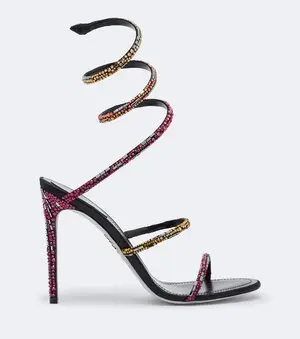 Rene Caovilla X Swarowski Cleo Embellished Satin Sandals