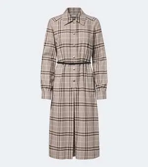Burberry Check Belted Cotton Shirt Dress