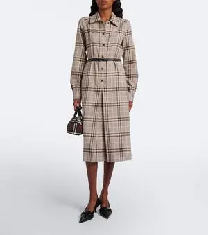 Burberry Check Belted Cotton Shirt Dress