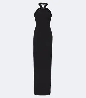 Roland Mouret Embellished Crêpe Halterneck Gown - Black