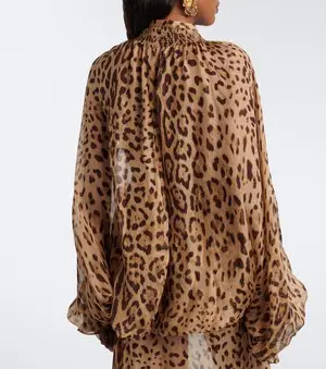 XU ZHI Leopard-print Silk Blouse