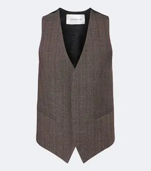 Victoria Beckham Pinstripe Vest - Brown