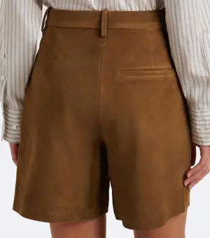 JOSEPH Suze Pleated Suede Shorts