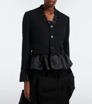 Noir Kei Ninomiya Ruffled Peplum Wool Jacket