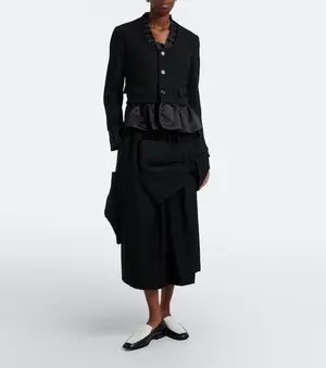 Noir Kei Ninomiya Ruffled Peplum Wool Jacket