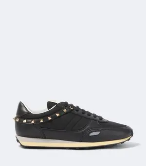Valentino Garavani Stud Up Leather-trimmed Sneakers