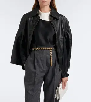 7 For All Mankind Leather Cape