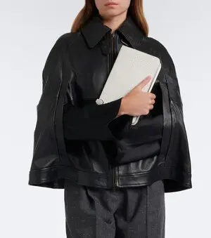7 For All Mankind Leather Cape