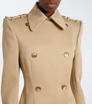 MUGLER Peplum Cotton-blend Trench Coat