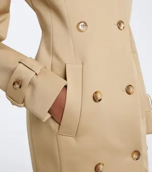 MUGLER Peplum Cotton-blend Trench Coat