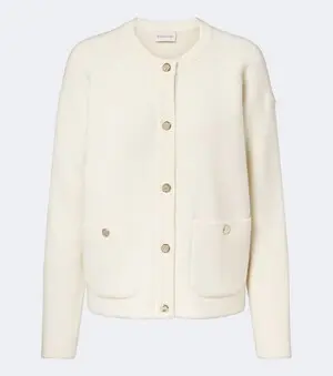 Moncler Wool, Cotton, And Cashmere-blend Cardigan