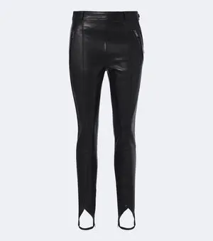 Balmain Leather Stirrup Leggings