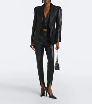 Balmain Leather Stirrup Leggings