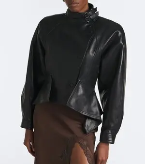 Balmain Asymmetric Leather Jacket