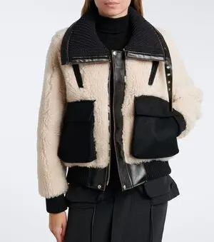Sacai Paneled Wool-blend Blouson Jacket
