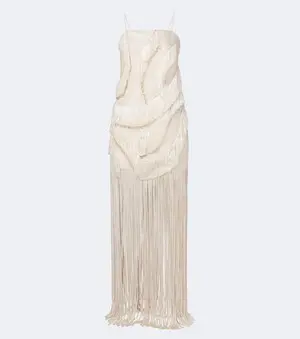 XU ZHI Embellished Fringed Minidress - White