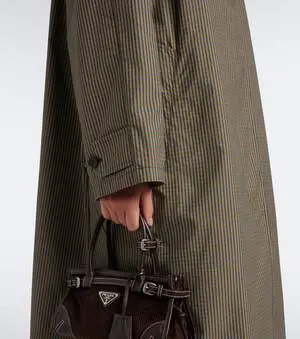 Prada Checked Technical Trench Coat