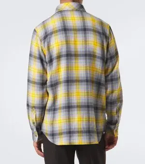 GOD'S TRUE CASHMERE Alchemy Plaid Cashmere Shirt With Carnelians