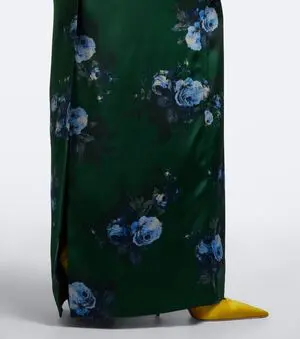 Erdem Belted Floral Duchess Satin Gown