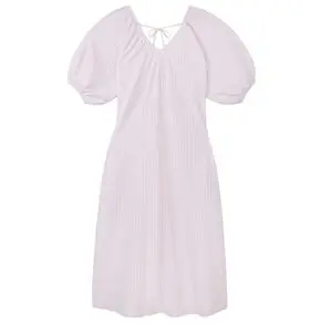 MAMU DREAM Boho Brushed Organic Cotton Jersey Striped Nightdress - Pink