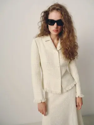REFORMATION Josie Jacket Boucle - Ivory