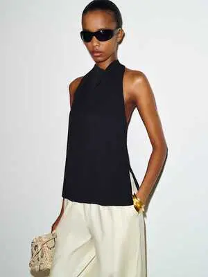 REFORMATION Ember Knit Top - Black