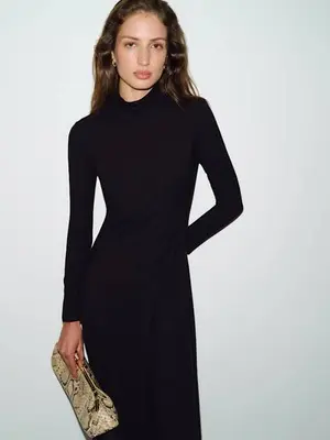 REFORMATION Laurence Knit Dress - Black