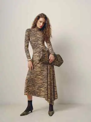 REFORMATION Laurence Knit Dress - Brown