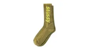 StÜssy Washed Helvetica Crew Sock - Green