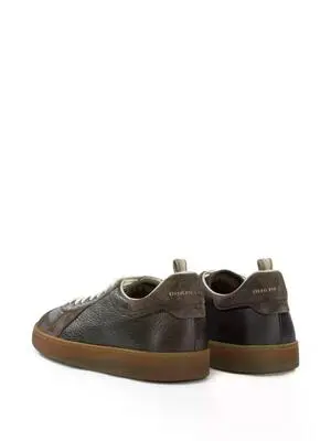 Officine Creative Militia Panelled Leather Sneakers - Brown