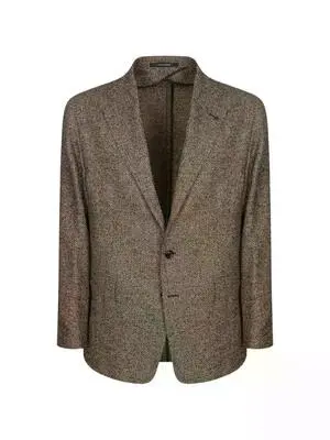 Tagliatore Basket-weave Single-breasted Blazer - Brown