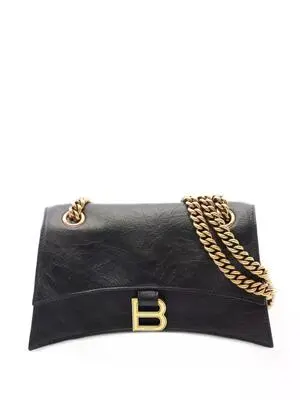 Balenciaga 2010s Small Crush Shoulder Bag - Black