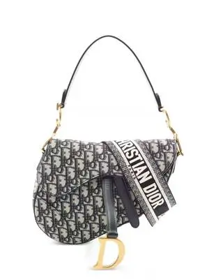 Dior 2010s Oblique Saddle Shoulder Bag - Blue