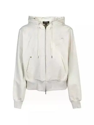 MASU Floral-print Zip-up Hoodie - Neutrals
