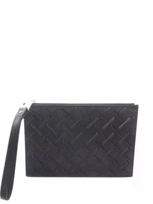 Bottega Veneta Intrecciato Hand-strap Clutch Bag - Black