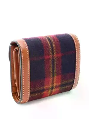 Celine 2010s Small Triomphe Tartan Wallet