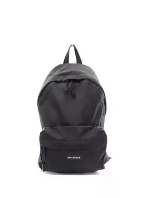 Balenciaga 2010s Explorer Logo-embroidered Backpack - Black