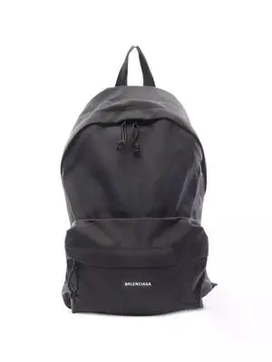 Balenciaga 2010s Explorer Logo-embroidered Backpack - Black