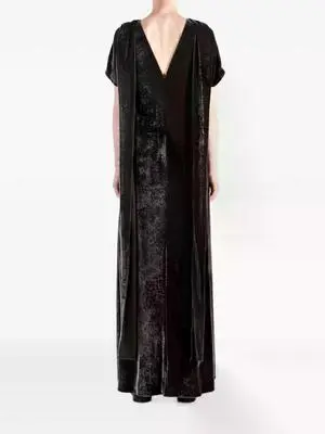 CORTANA Iris Velvet V-neck Maxi Dress