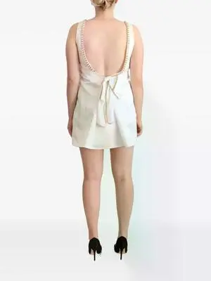 Elisabetta Franchi Pearl-embellished Open-back Dress