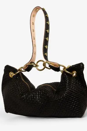 BEALICE Leather Shoulder Bag In Embossed - Black