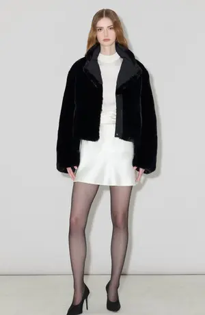 Soia & Kyo Adair Reversible Faux Fur Down Puffer Jacket