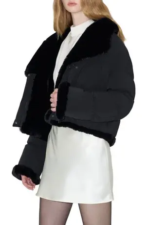 Soia & Kyo Adair Reversible Faux Fur Down Puffer Jacket