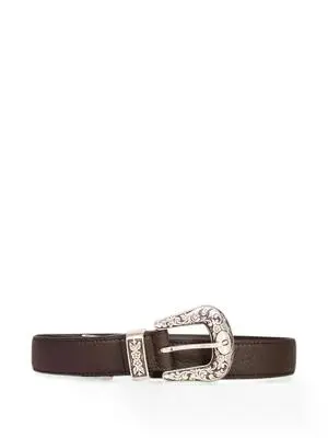 Orciani Engraved-buckle Leather Belt