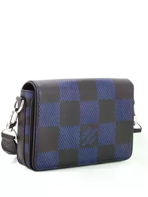 LOUIS VUITTON Studio Messenger Bag Limited Edition Damier Graphite 3d Crossbody Bag - Blue