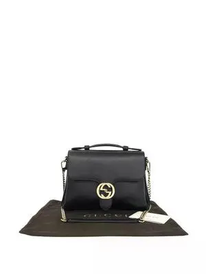 Gucci 2016-2026 Small Dollar Calf Interlocking G Satchel - Black