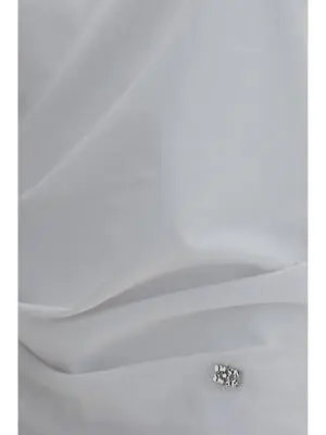GANNI Asymmetric Draped Stretch Cotton Top
